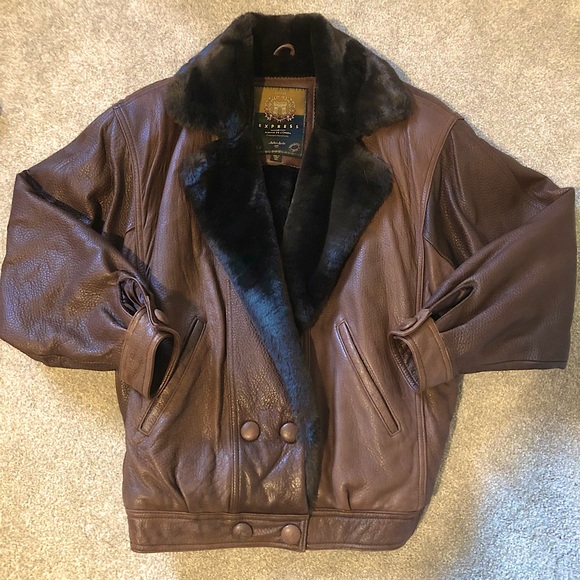 Express | Jackets & Coats | Vintage Leather Bomber Jacket | Poshmark